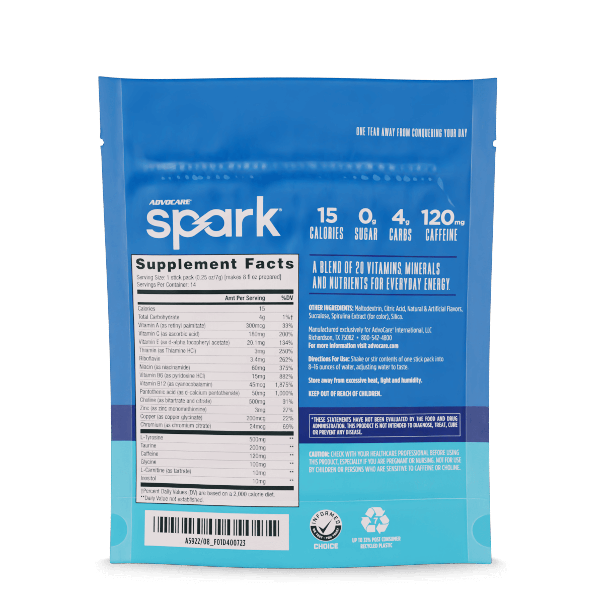 Spark® Stick Packs, Blue Raspberry | AdvoCare