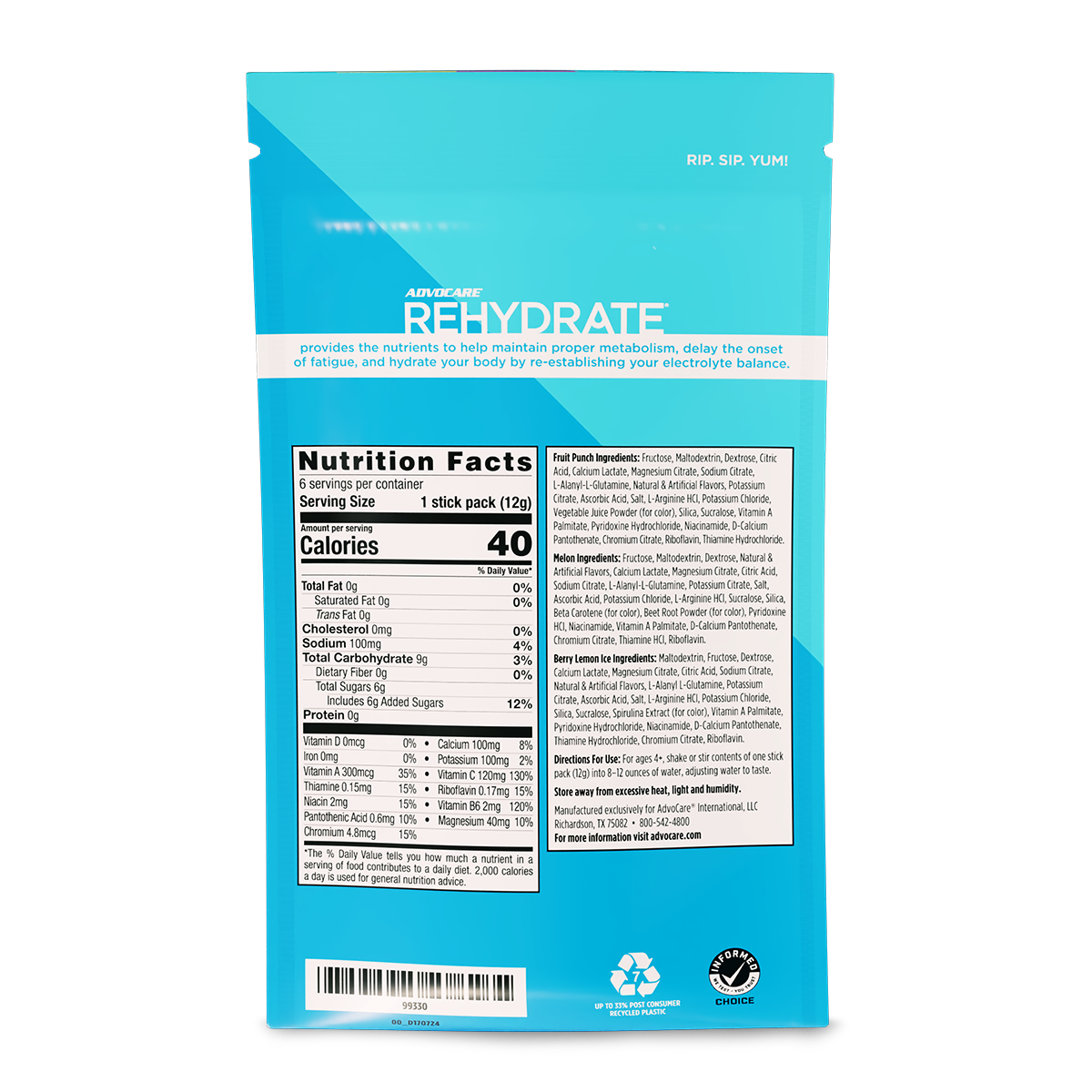 AdvoCare Rehydrate® Sample Pack | AdvoCare®