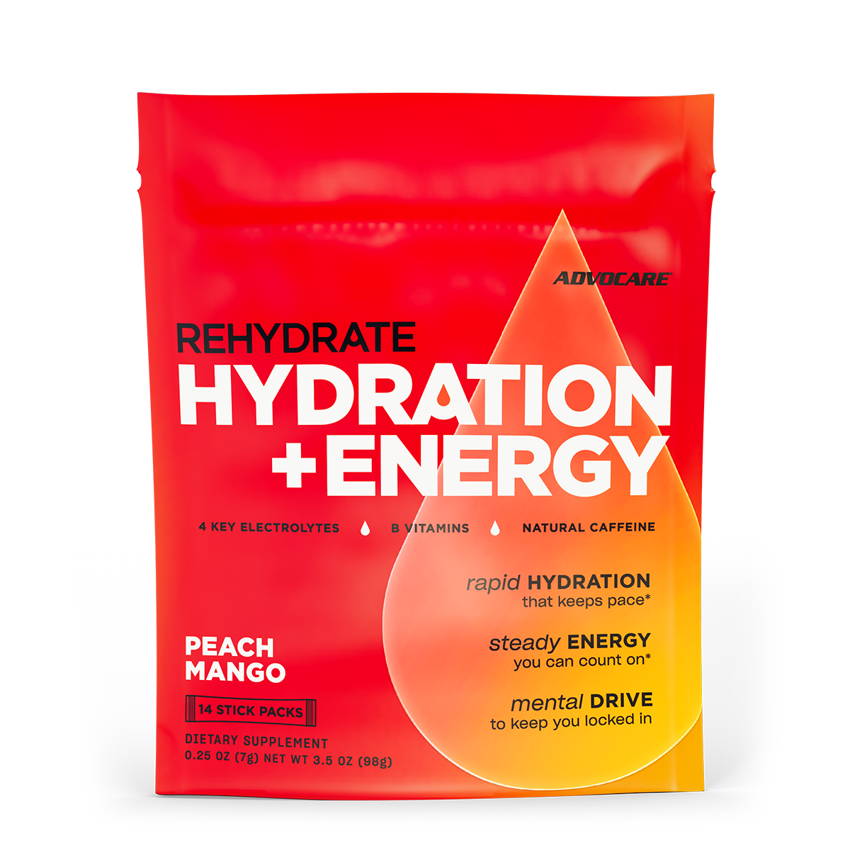 Hydration + Energy Stick Packs, Peach Mango | AdvoCare®